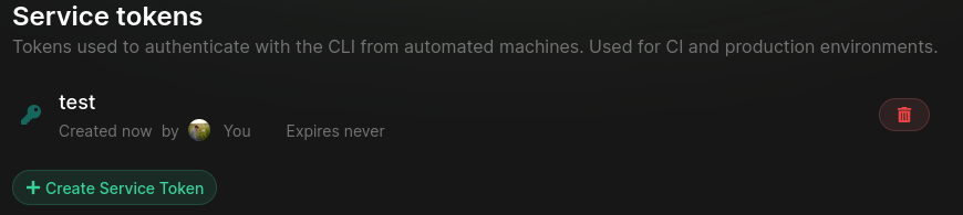 Show env scope of created service tokens · Issue #100 · phasehq/console · GitHub