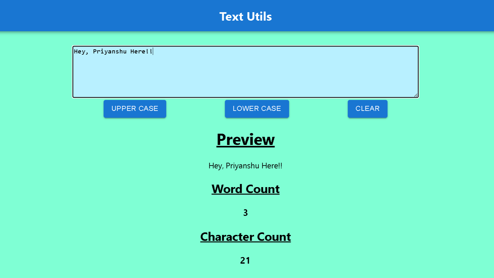 GitHub - Py605/text-utility: A simple web App build using React