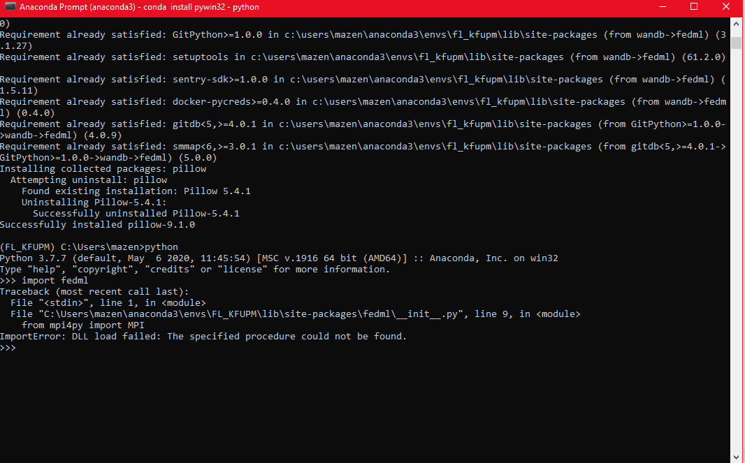 Windows Unable To Import Fedml · Issue 213 · Fedml Aifedml · Github 1907