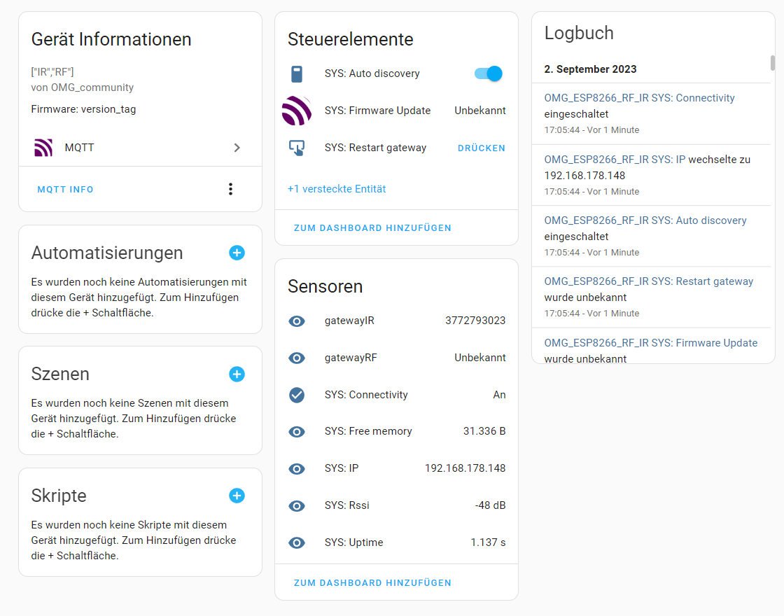 v1.6.0 - RF compile error with Arduino IDE · Issue #1738 · 1technophile/OpenMQTTGateway · GitHub