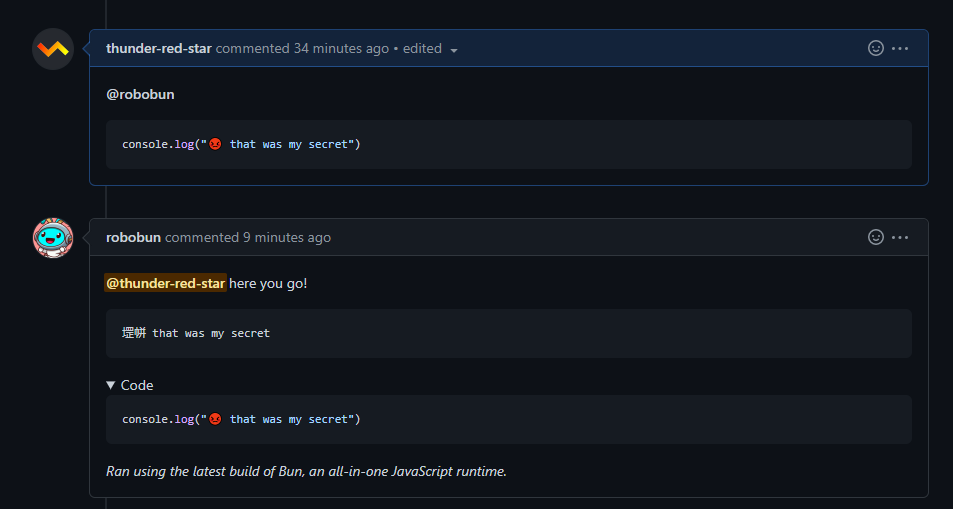 Code responses not being returned in UTF-8 · Issue #2 · robobun/robobun · GitHub