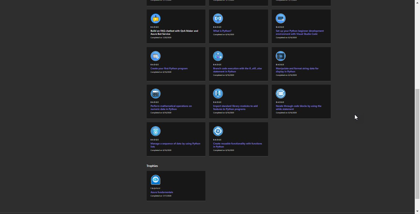 I didn´t recieve a Trophy on Microsoft learn - Learning Path · Issue ...