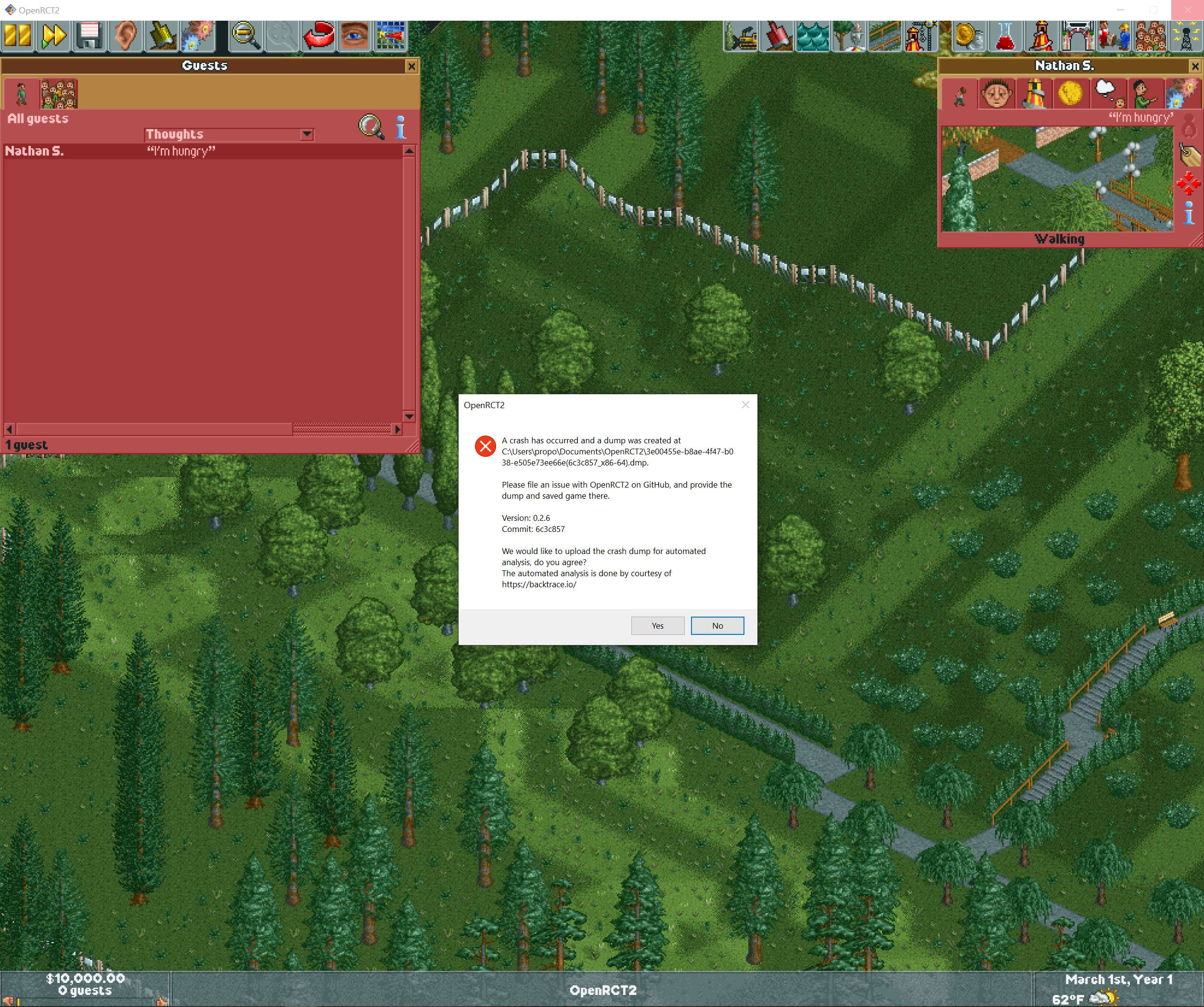 Remove guests cheat causes game crash · Issue #11989 · OpenRCT2 ...