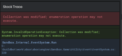 Event.Register 'Collection was modified. Enumeration operation may not execute' · Issue #471 ...