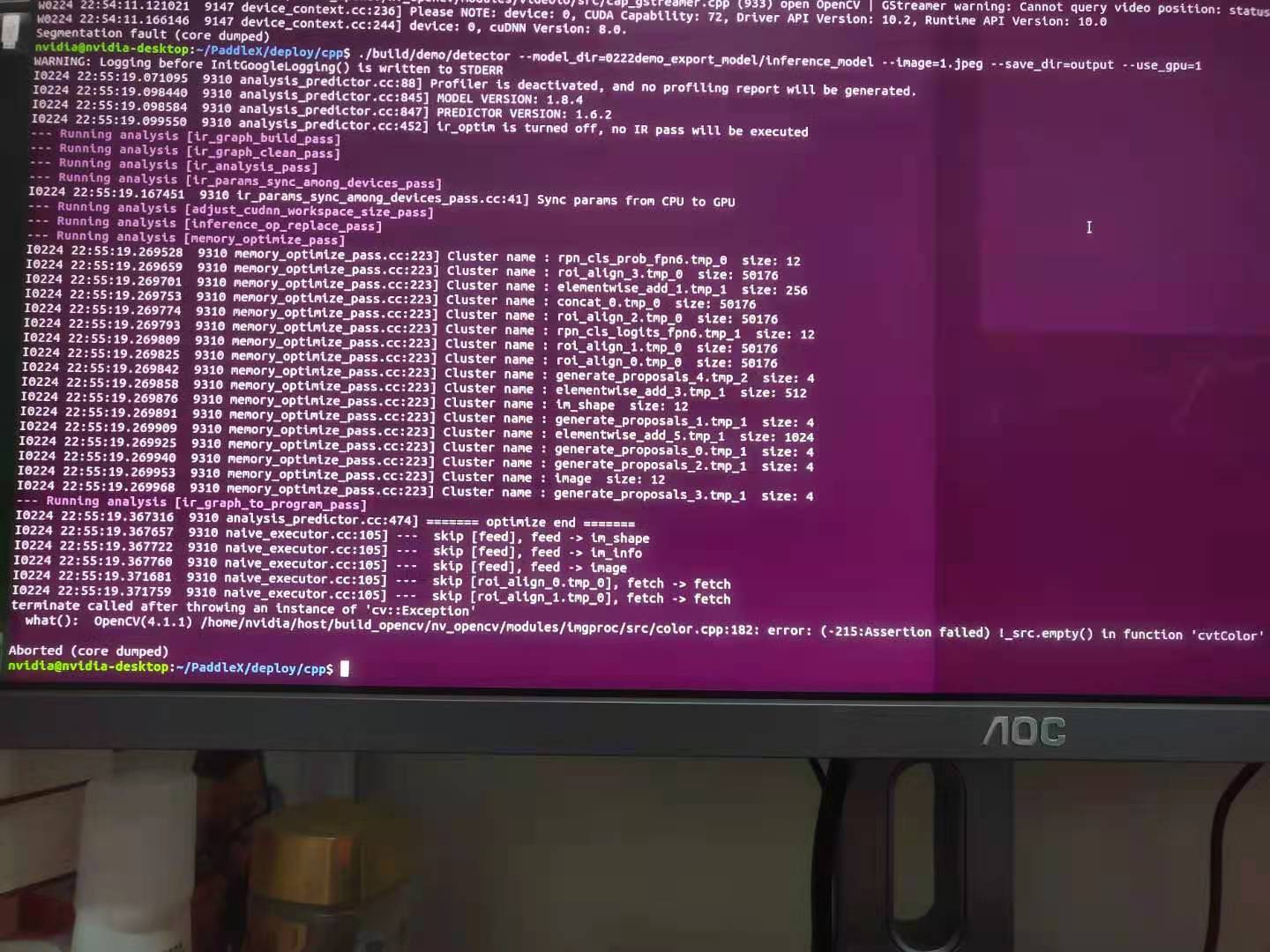 Xavier上测试示例时出现问题，相关预测库都已下载并编译完成 · Issue #603 · PaddlePaddle/PaddleX ...