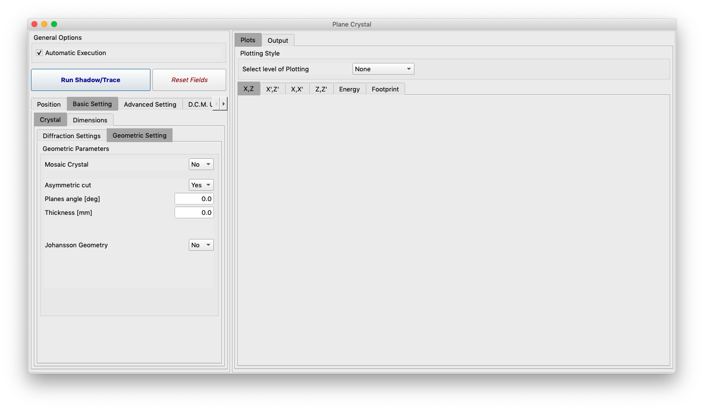 crystals in Bragg geometry should not show "thickness" · Issue #211 · oasys-kit/ShadowOui · GitHub