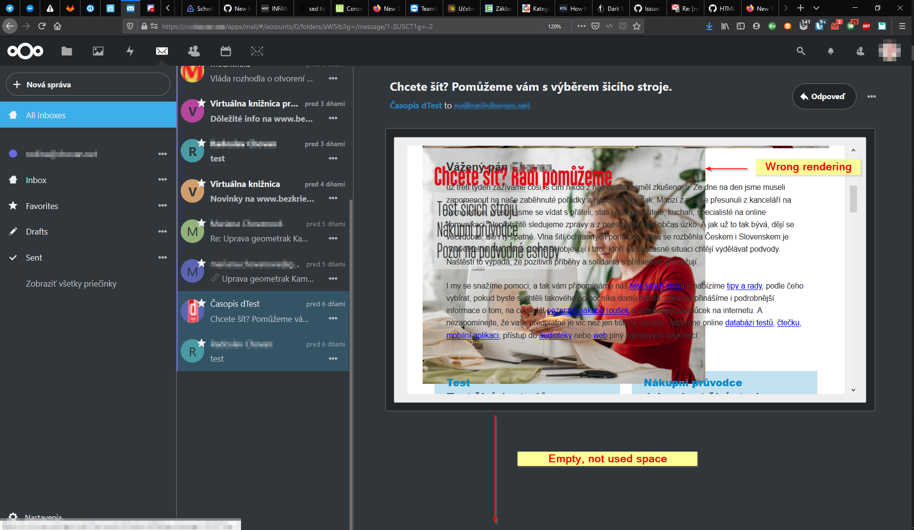 HTML message formatting · Issue #2495 · nextcloud/mail · GitHub