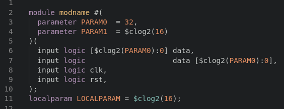 Missing System Functions Clog2 In Parameter Definitions · Issue 152 · Mshr Hvscode Verilog 