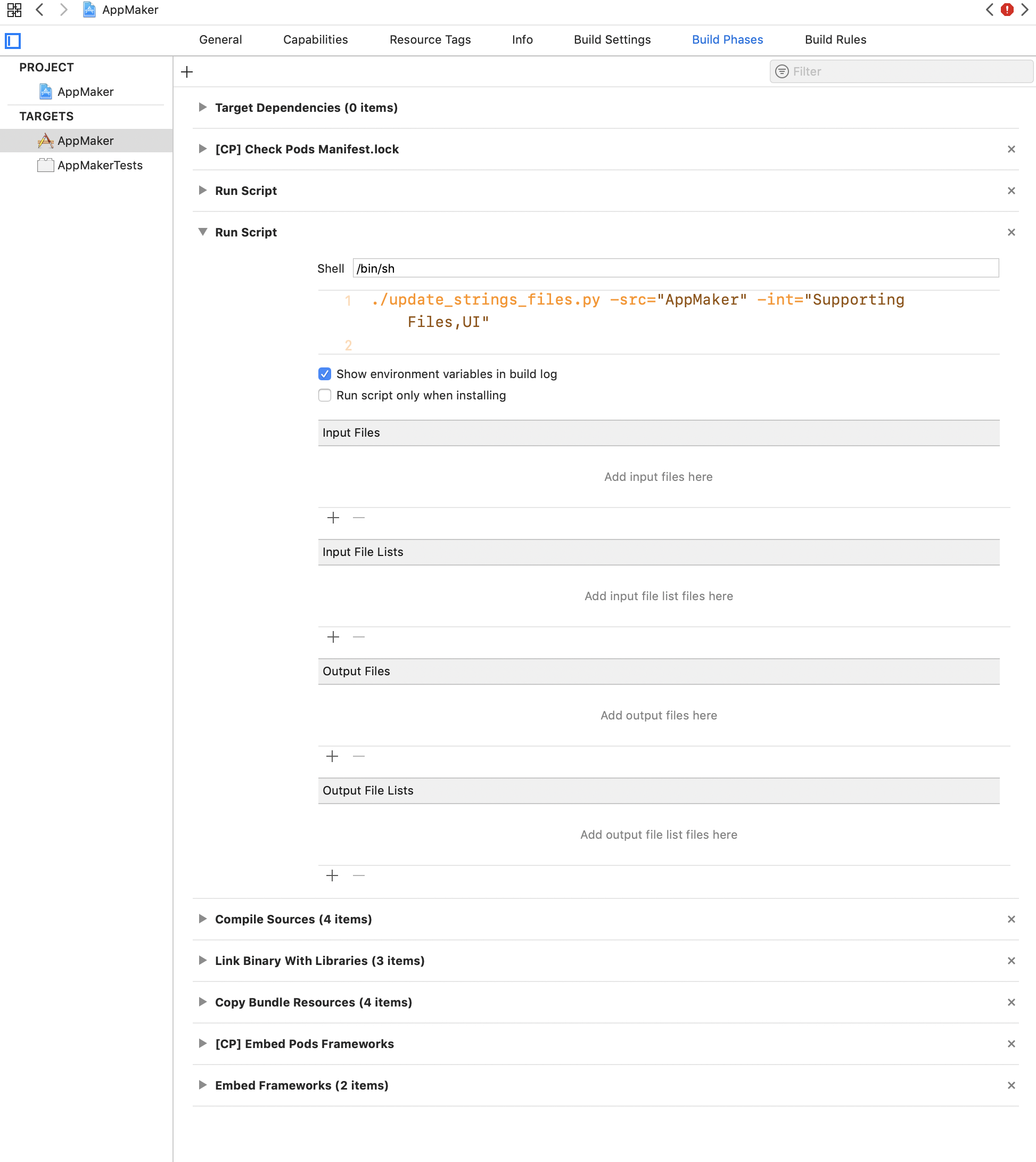 A script to generate .strings file for .swift, .m, .storyboard and .xib files by genstrings and ...
