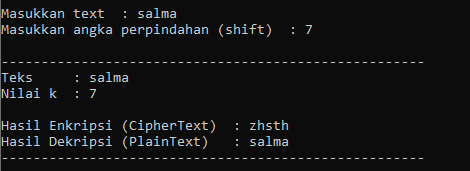 GitHub - salmaaudry/shiftcipher: Program C++ Shift Chiper