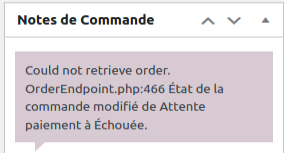 Could not retrieve order. OrderEndpoint.php:466 Order status changed ...