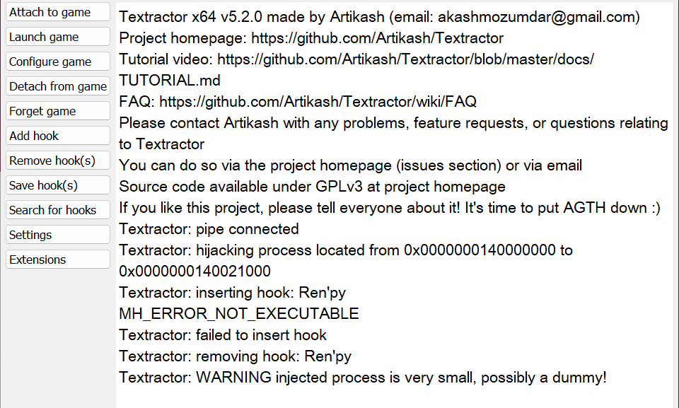 Ren'py MH_ERROR_NOT_EXECUTABLE · Issue #1116 · Artikash/Textractor · GitHub