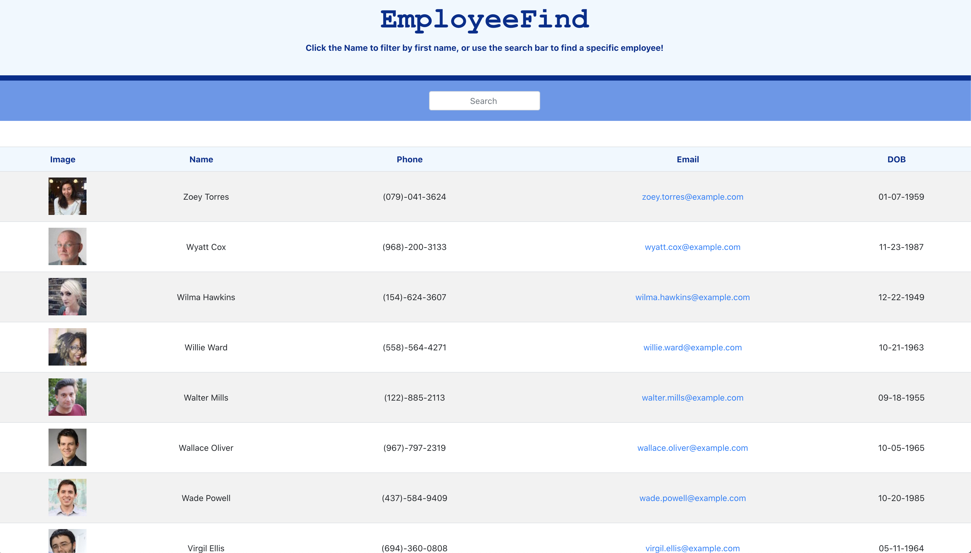 GitHub - VScacchitti/EmployeeFinder-React: An employer Database built with React, and uses the ...