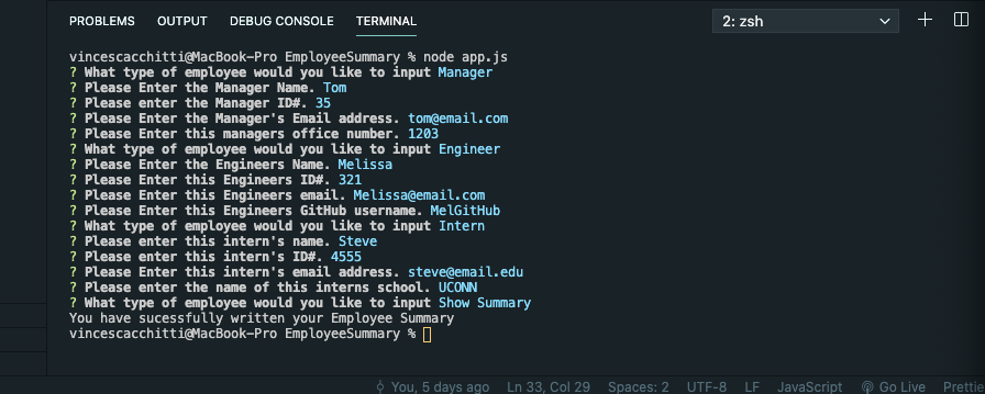 GitHub - VScacchitti/Employee-Summary-Template-Engine: A Node.js CLI ...