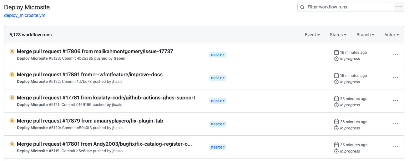 🚀 Feature: Use Concurrency for Microsite Deployment Workflow · Issue #17893 · backstage ...
