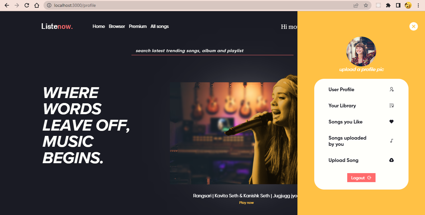 GitHub - moulsiri/Listenow: An music streaming app made with node express js and ejs views.