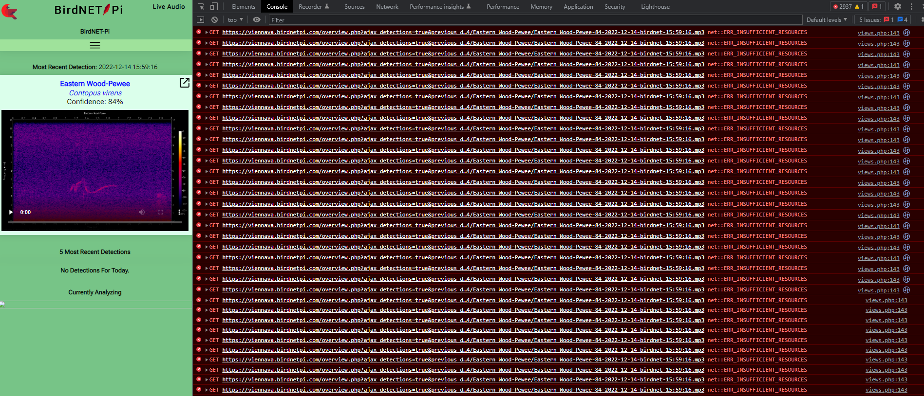 ERR_INSUFFICIENT_RESOURCES · Issue #674 · mcguirepr89/BirdNET-Pi · GitHub