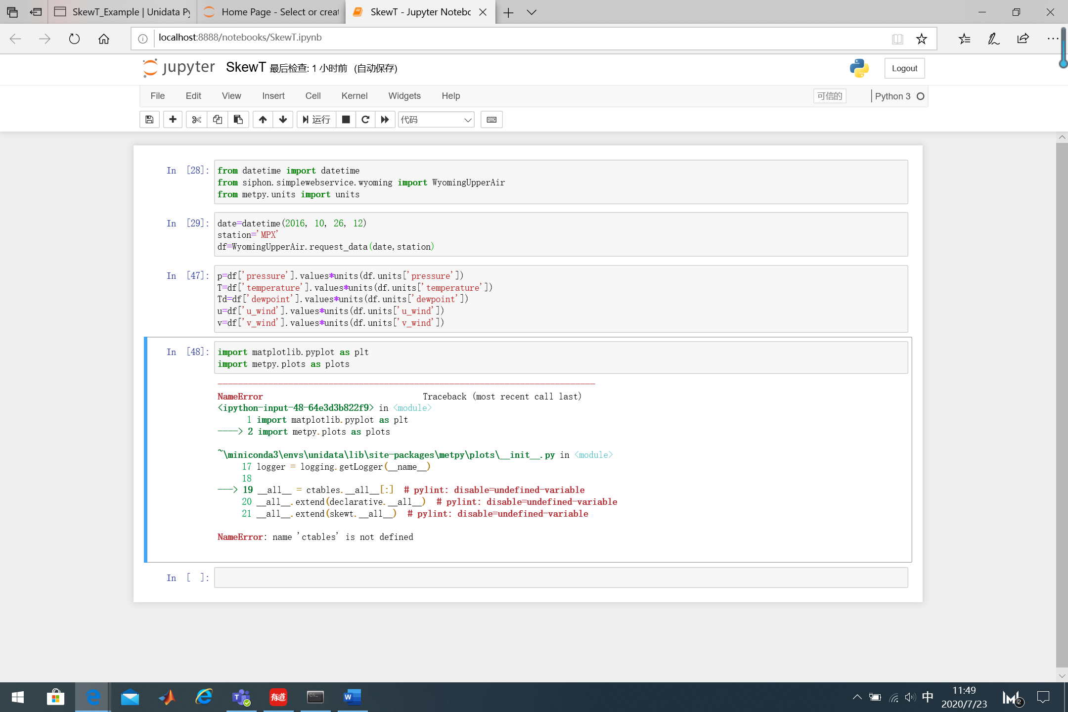 Some bug when importing metpy · Issue #1404 · Unidata/MetPy · GitHub