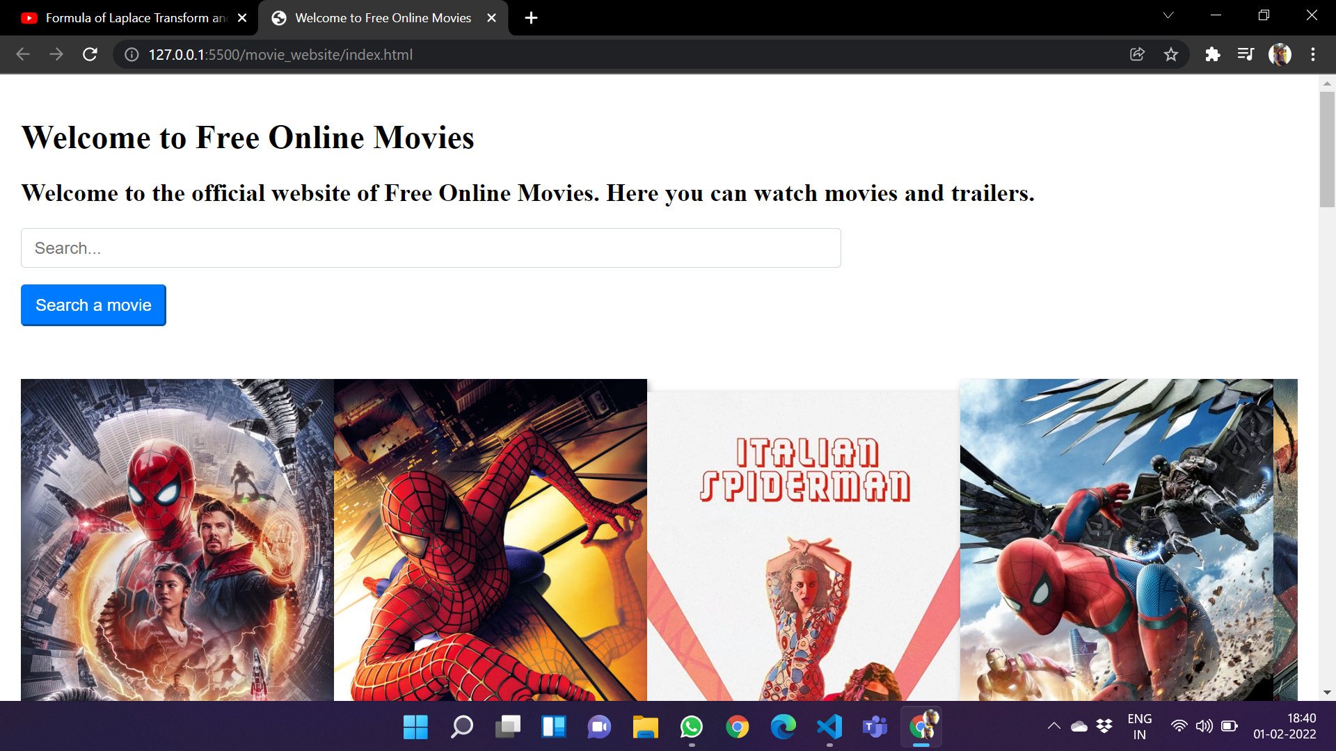 GitHub - urishitapandita/Movies-website: Implemented a dynamic user ...
