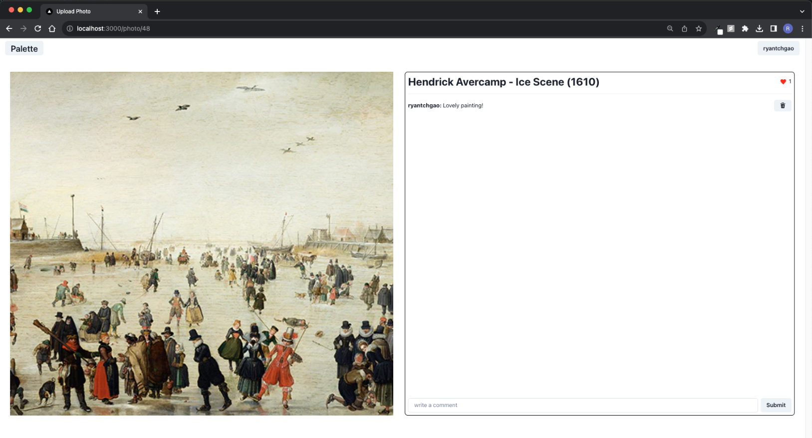 GitHub - toblrne/palette: image sharing app built on top of next.js, prisma, redis, and aws