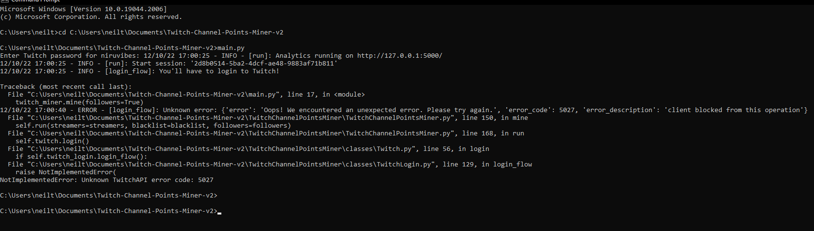 You'll have to login to Twitch! · Issue #620 · Tkd-Alex/Twitch-Channel-Points-Miner-v2 · GitHub