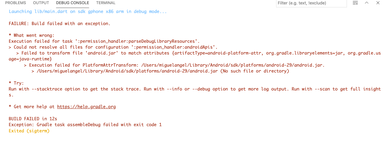Execution failed for task ':permission_handler:parseDebugLibraryResources' · Issue #393 ...