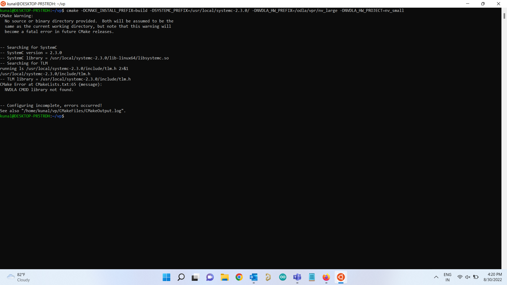 Problems installing Virtual Platform · Issue #134 · nvdla/sw · GitHub