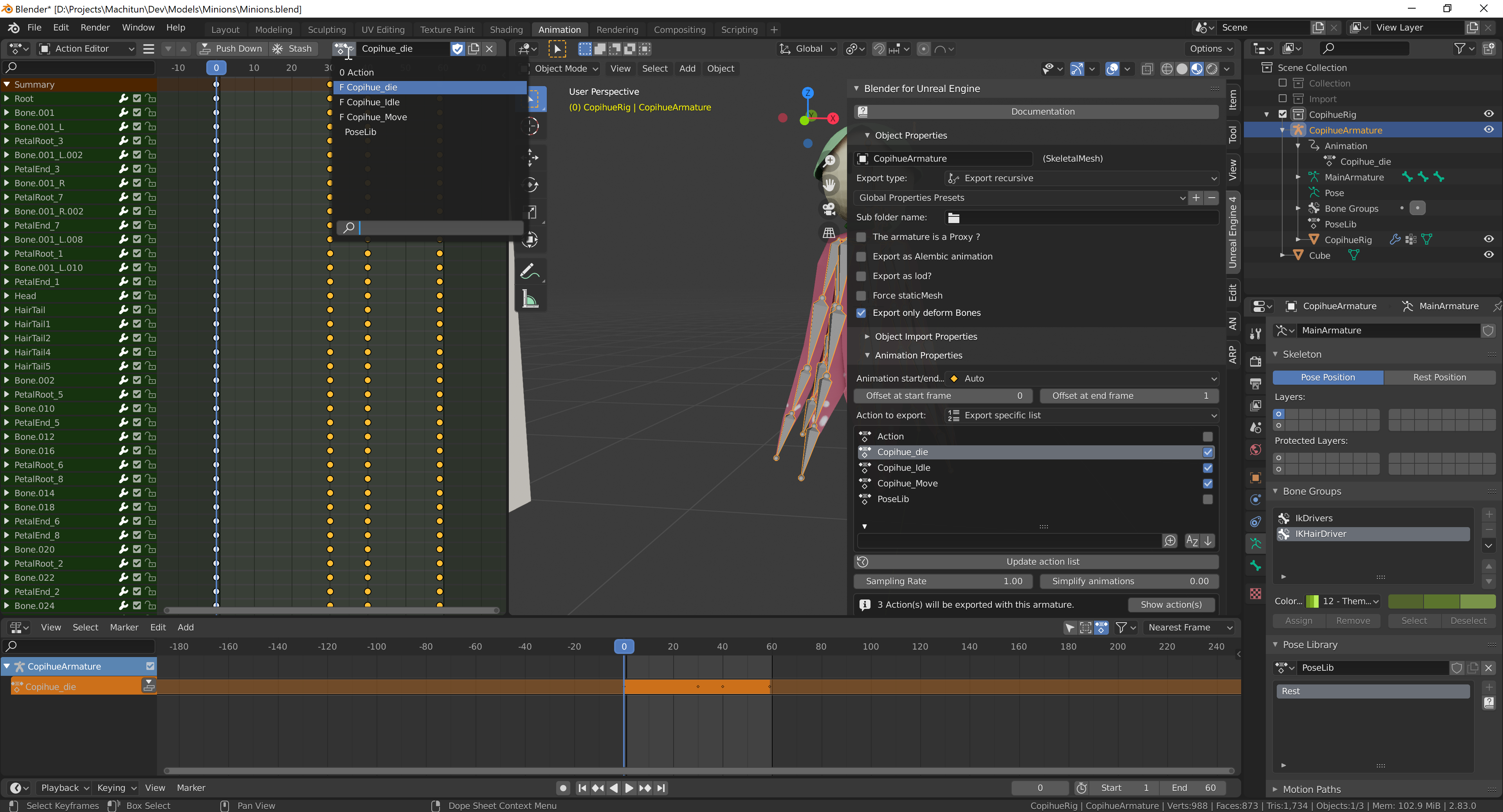 When exporting multiple animations, all animations are the same · Issue #66 · xavier150/Blender ...