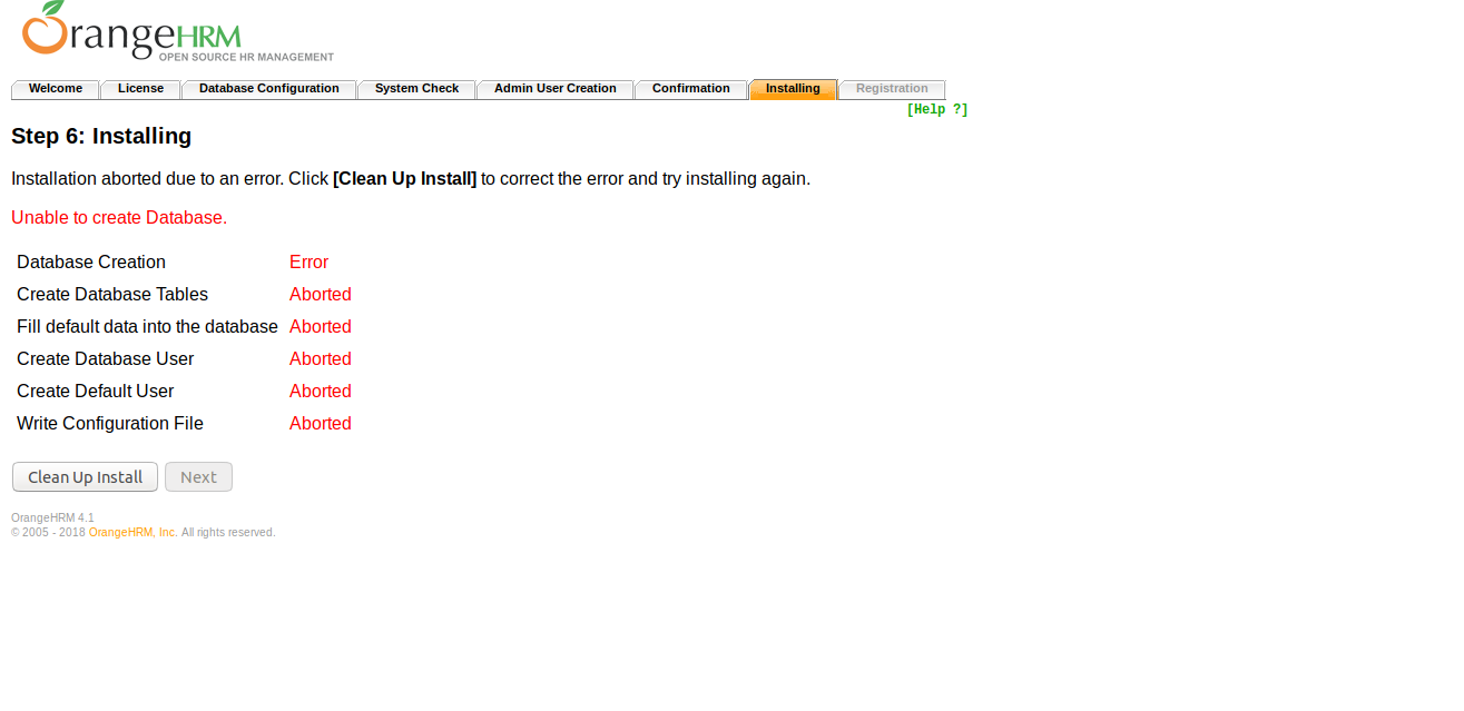 Unable to create database · Issue #312 · orangehrm/orangehrm · GitHub