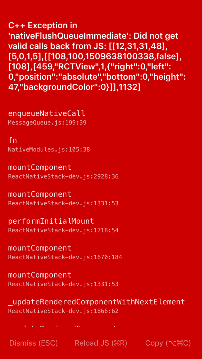 iOS - C++ Exception in 'nativeFlushQueueImmediate' · Issue #108 · wmcmahan/react-native-calendar ...