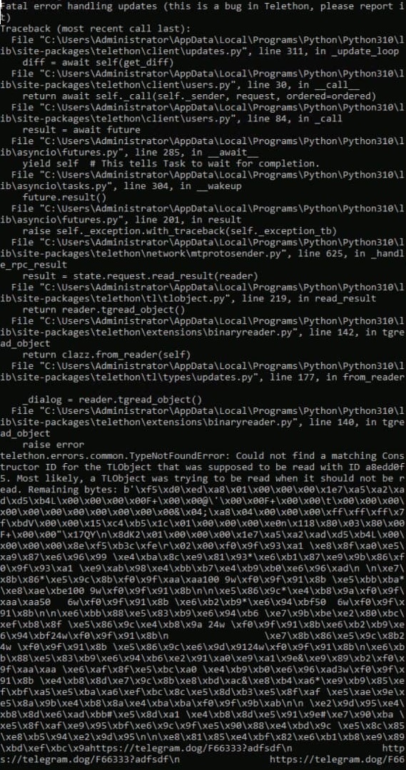 Coudn`t find Constructor ID · Issue #4011 · LonamiWebs/Telethon · GitHub