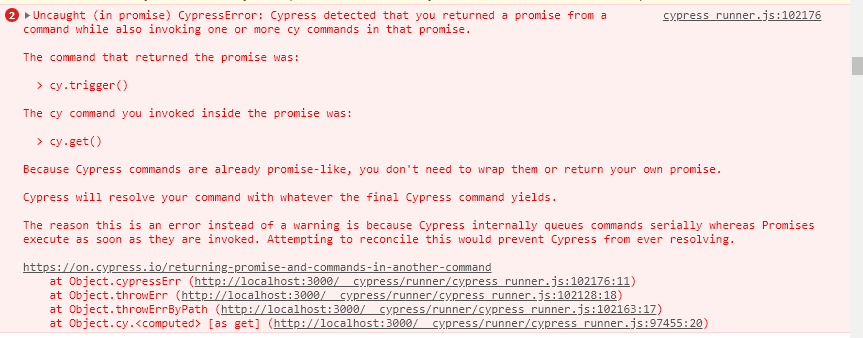 Getting an error message, when hovering over an element and a popup is ...