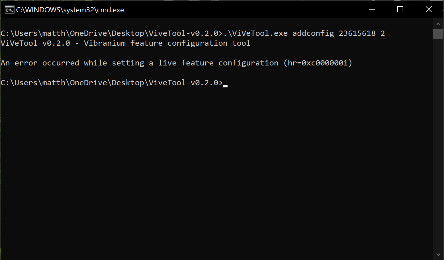 Vivetool fails on Surface ProX · Issue #3 · thebookisclosed/ViVe · GitHub