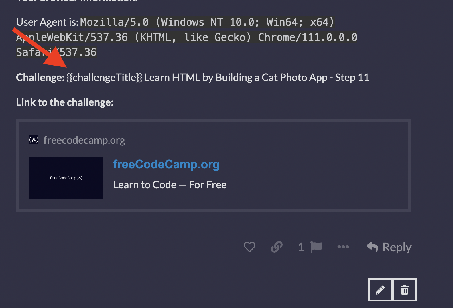 Challenge name is not showing up for forum posts · Issue #49884 · freeCodeCamp/freeCodeCamp · GitHub