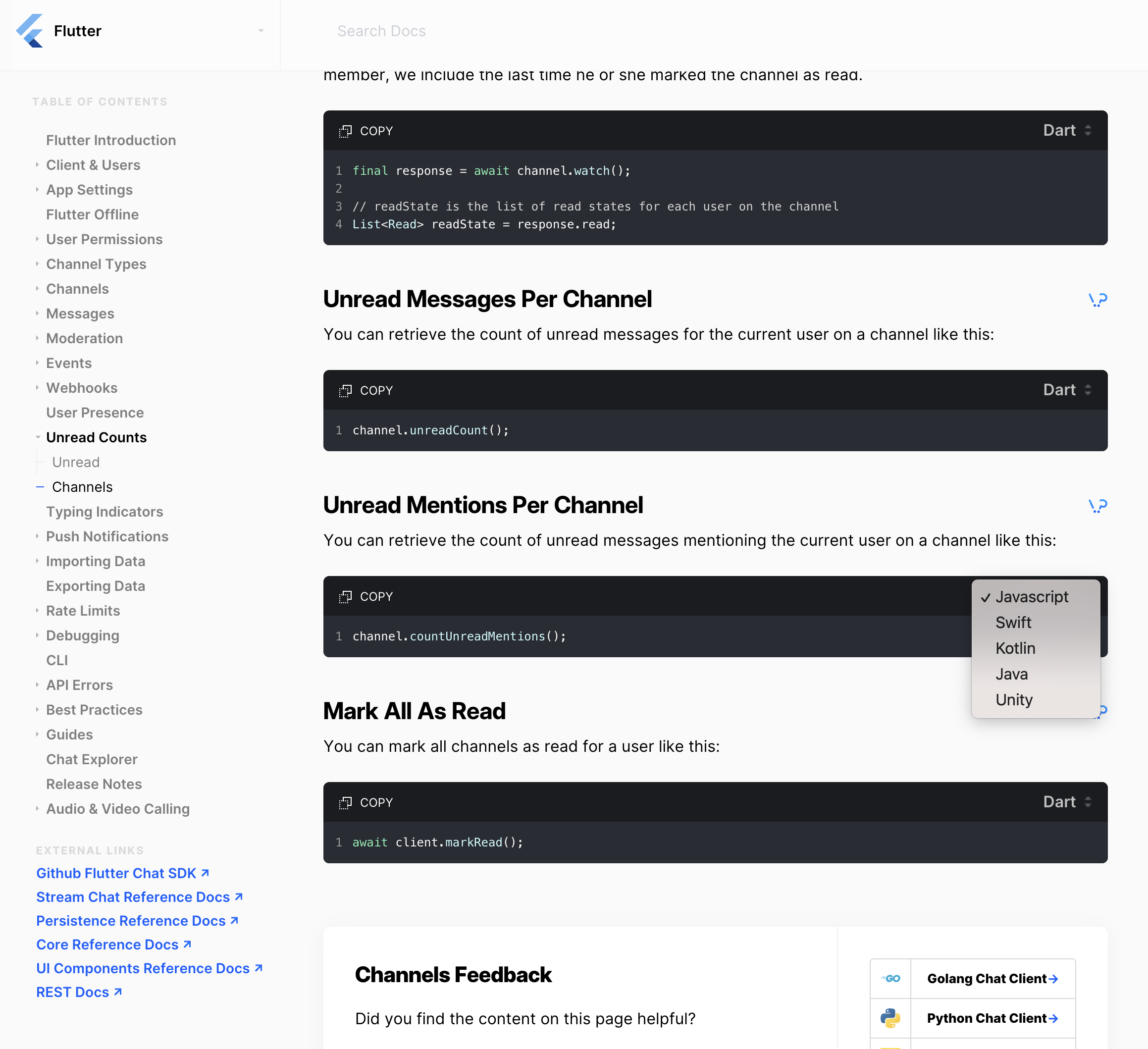 `untunreadmentions` Is Missing In Dart Implementation · Issue 1692 · Getstream Stream