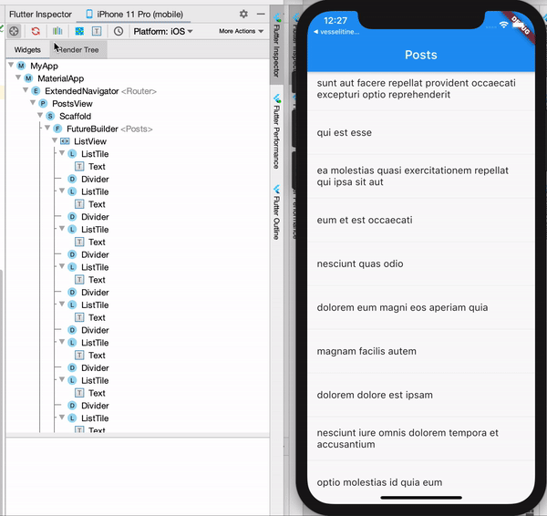 Flutter Inspector Select Widget Mode Looses Current Route · Issue 121 · Milad Akarieauto