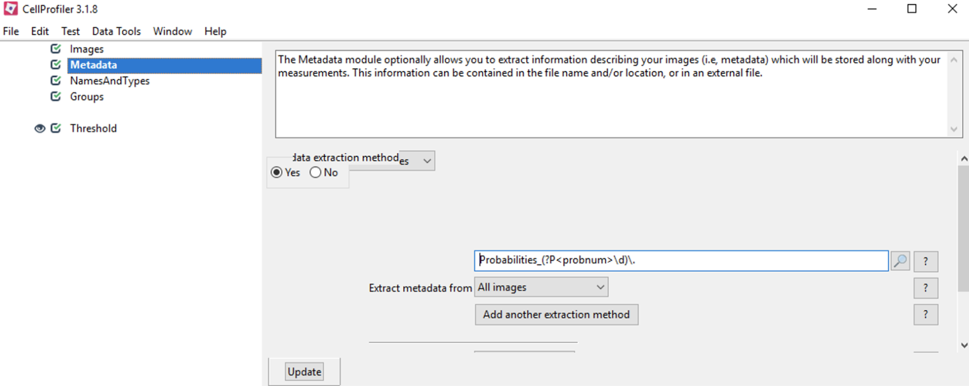 In Python 3 branch, adding/pasting text to the Metadata extraction string causes errors · Issue ...