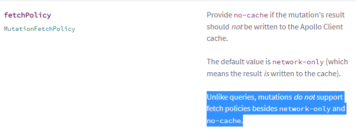 docs: fix fetch policy for useMutation by cerino-ligutom · Pull Request #1288 · vuejs/apollo ...