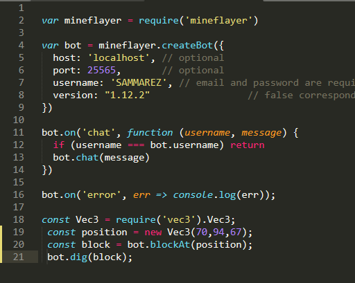 error in the digging bot · Issue #1211 · PrismarineJS/mineflayer · GitHub