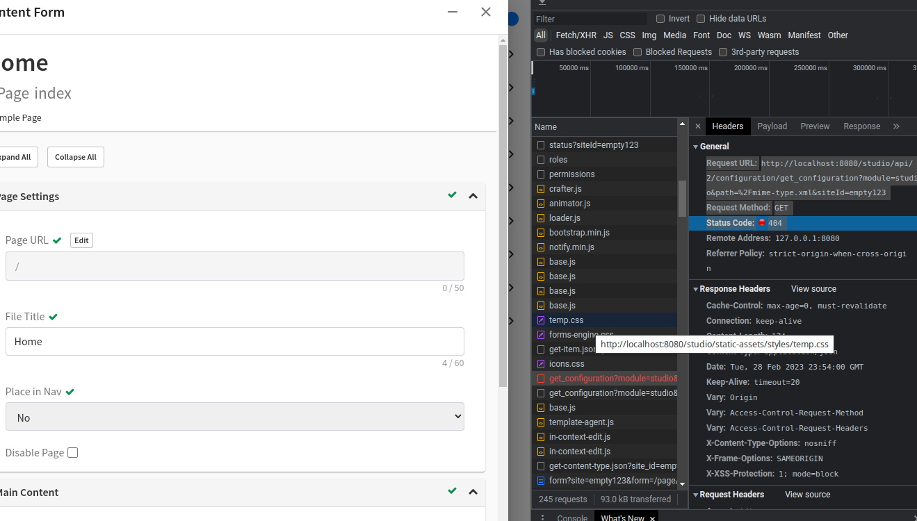 [studio-ui] API 2 /configuration/get_configuration is called with invalid path when an user ...