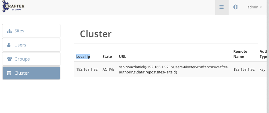 [studio-ui] Cluster table members is not responsive · Issue #2692 · craftercms/craftercms · GitHub
