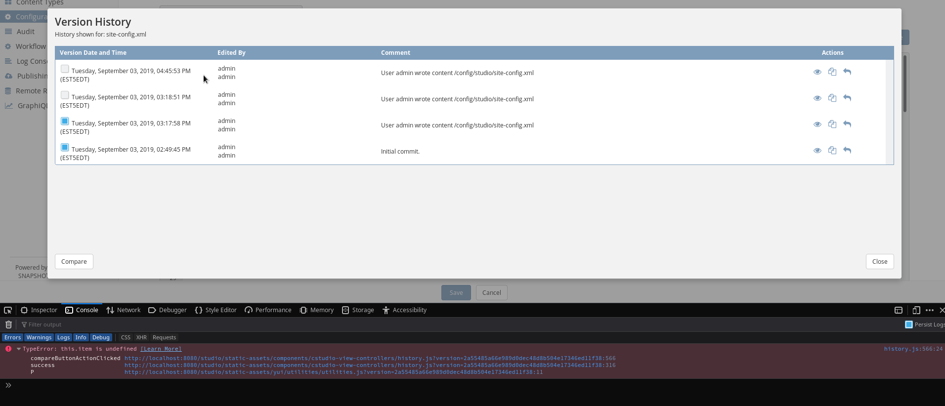 [studio] History doesn't work in Site Config - Configuration · Issue #3235 · craftercms ...