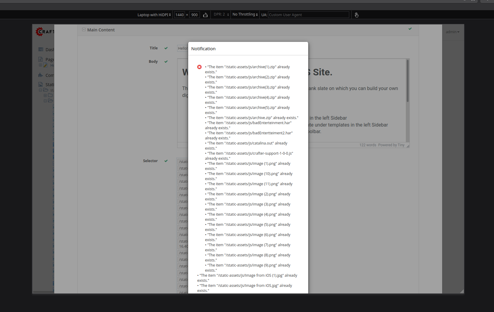 [studio-ui] Item selector bound to File Browse and File Uploaded From Desktop displays a wrong ...