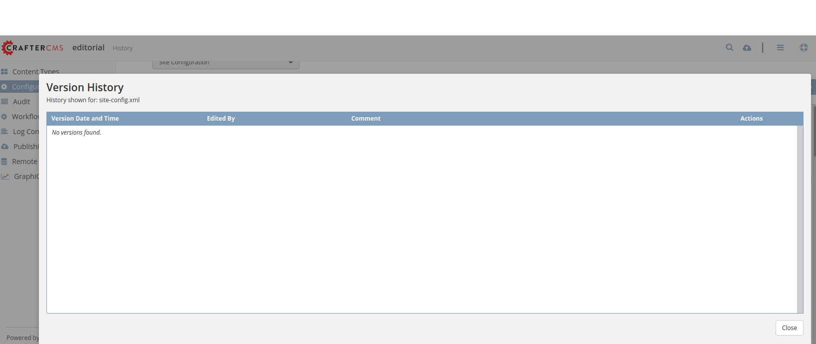 [studio] api/2/configuration/get_configuration_history doesn't work when default environment is ...