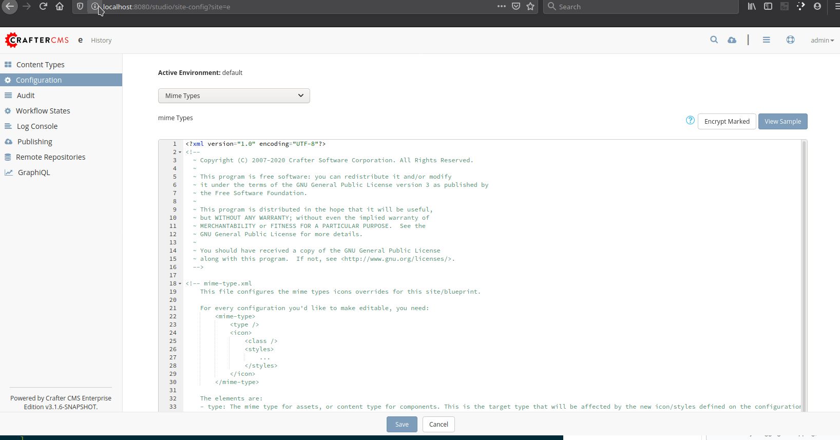 [studio] api/2/configuration/get_configuration_history doesn't work when default environment is ...