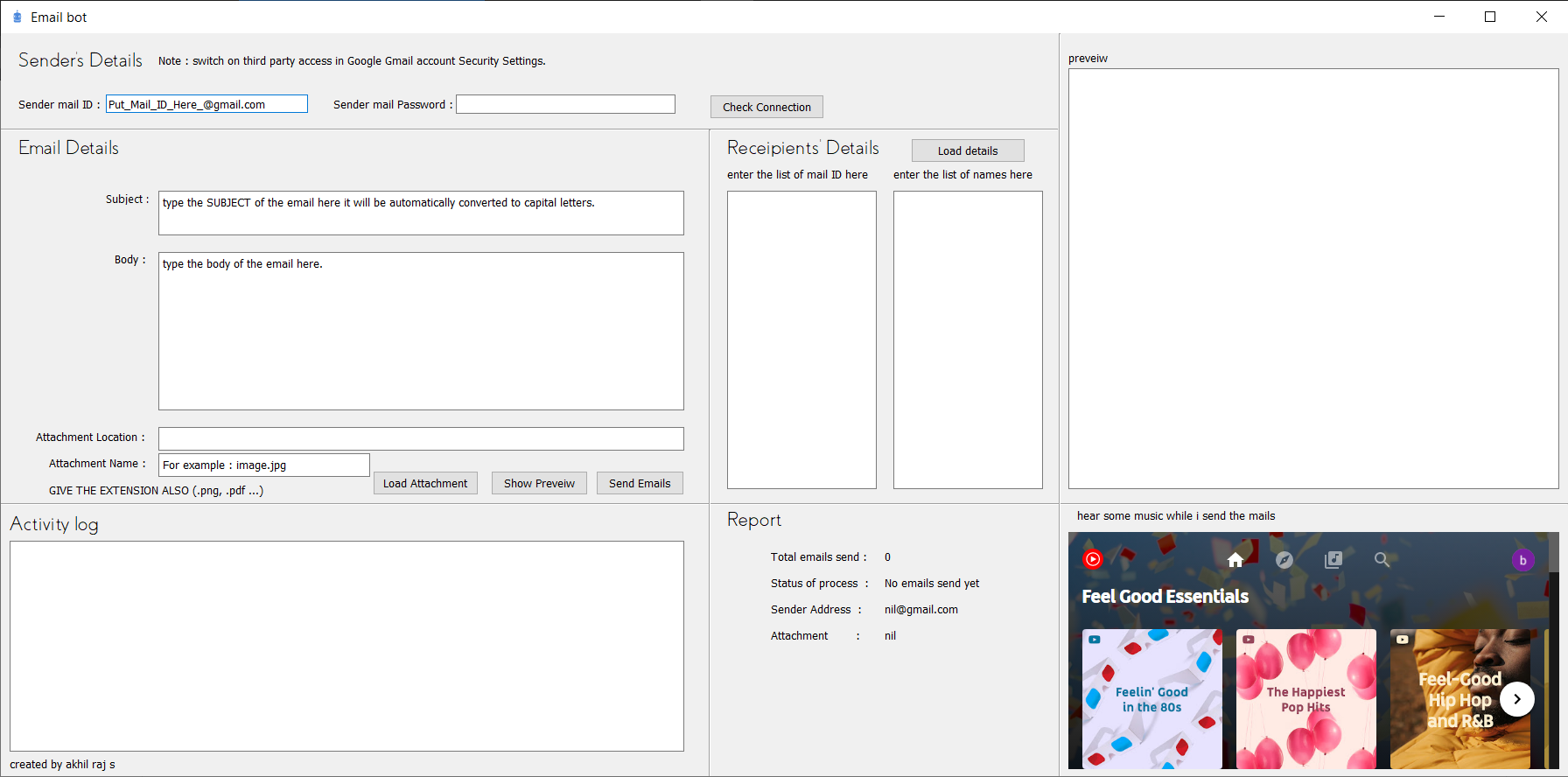 GitHub - akhilrajs/Email-Bot-with-GUI: This application allows you to ...
