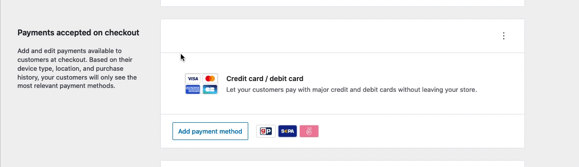 "Payment methods" section tweaks · Issue #2175 · Automattic/woocommerce-payments · GitHub