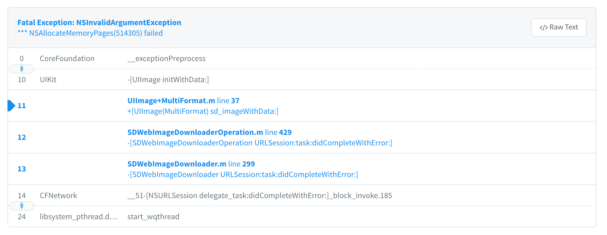 Crash · Issue #2341 · SDWebImage/SDWebImage · GitHub