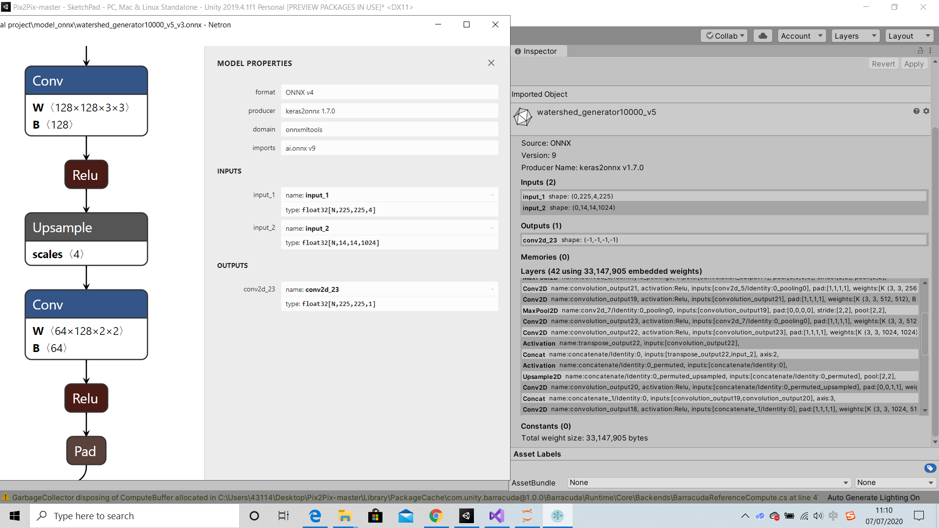 Keras2ONNX converts models, but upon importing into Unity, output shape is (-1,-1,-1,-1) · Issue ...