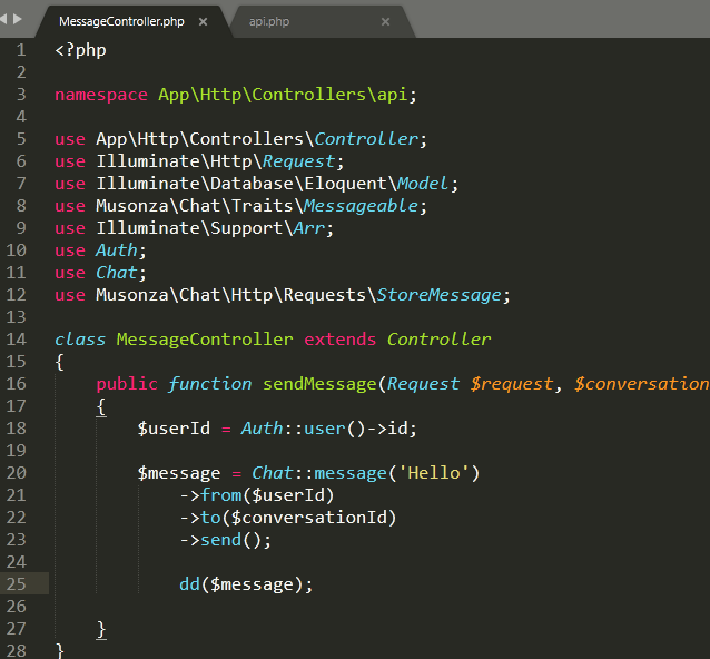musonza send message issue · Issue #260 · musonza/chat · GitHub